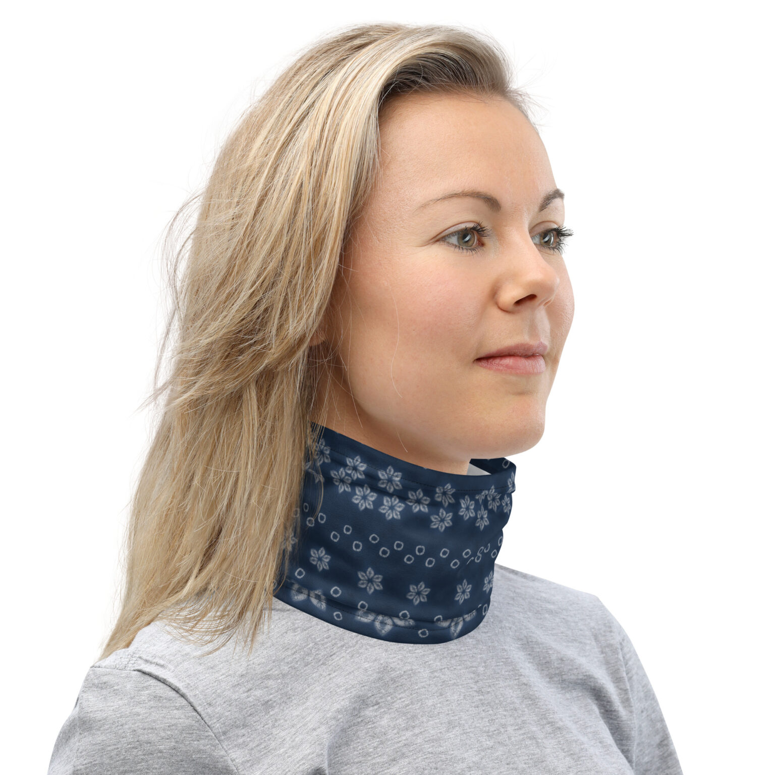 Deep Indigo Shibori Neck Gaiter – All-Season Tube Scarf Inspired by ...