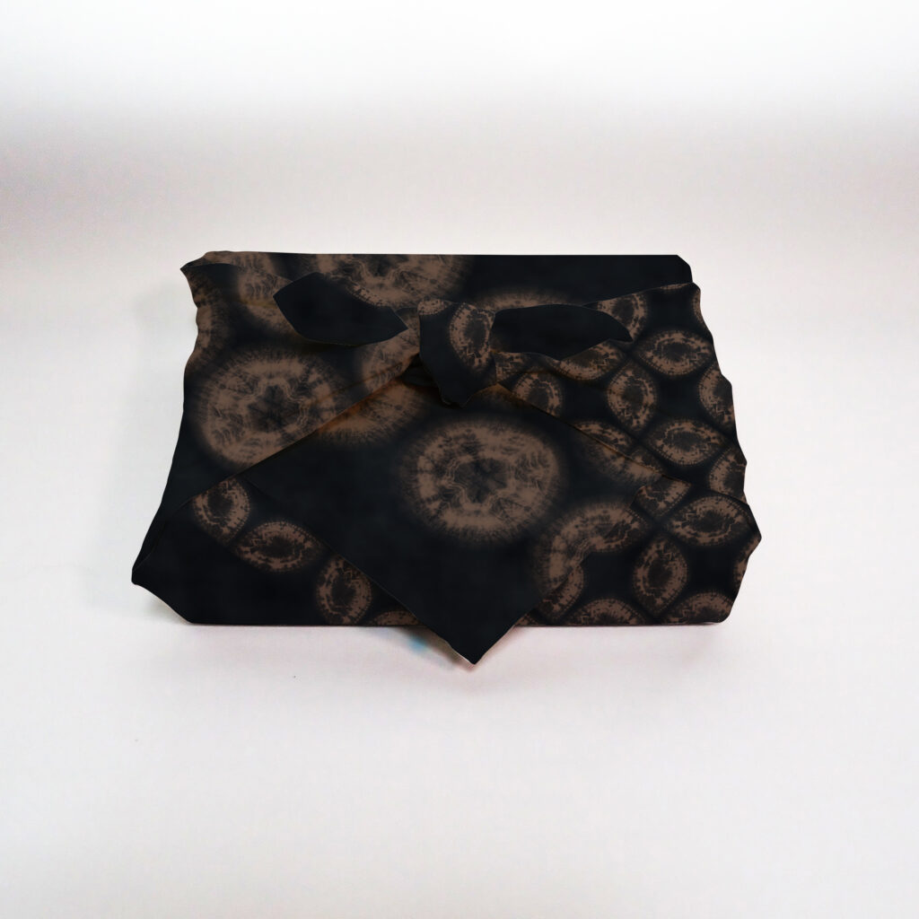 Deep Indigo Overdyed with Kakishibu Shibori Shippou & Circle bandana ...