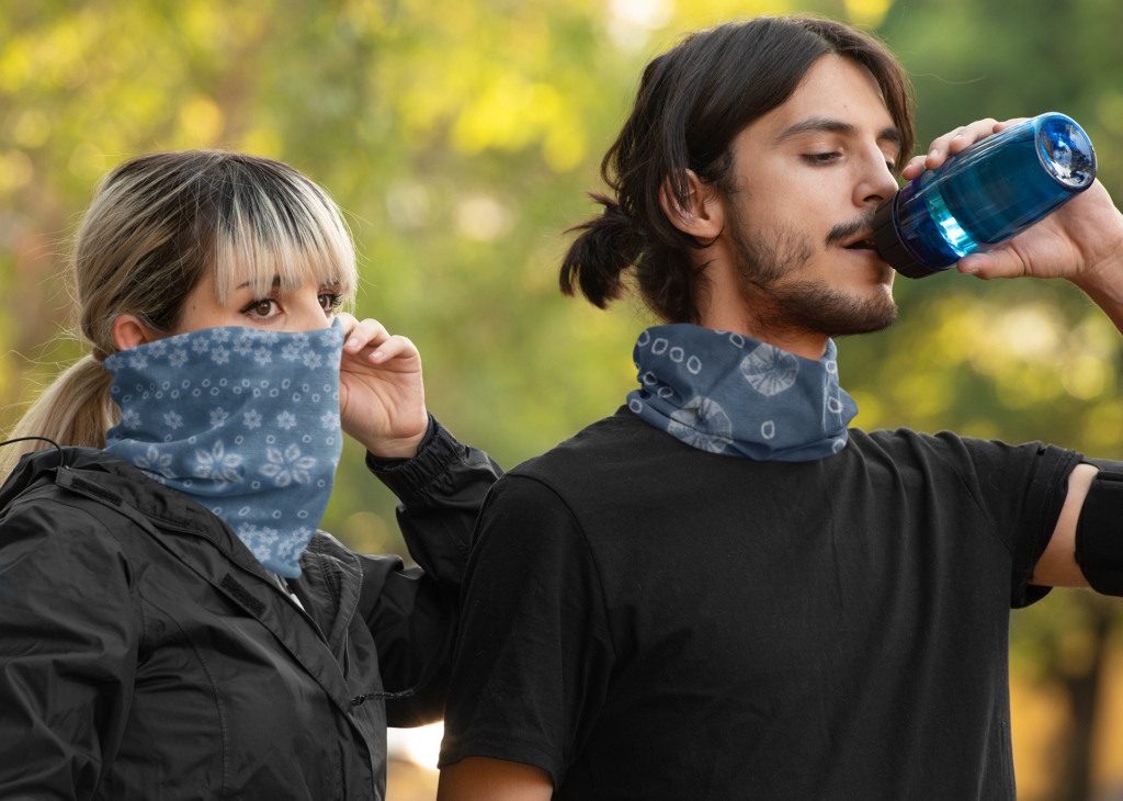 Deep Indigo Shibori Neck Gaiter – All-Season Tube Scarf Inspired by ...