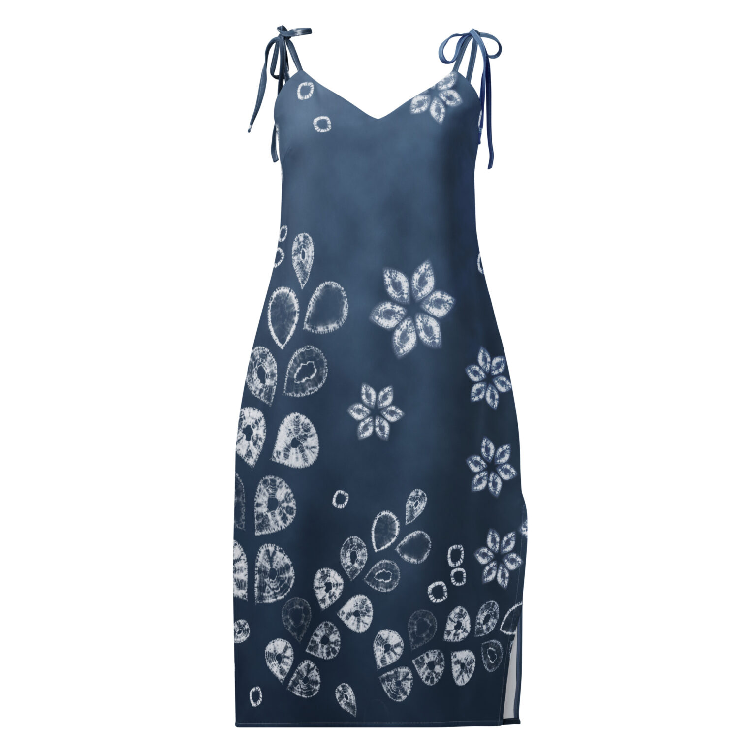 Indigo Blue Floral Shibori Inspired Slip Dress ID: 11217 | Edit ...