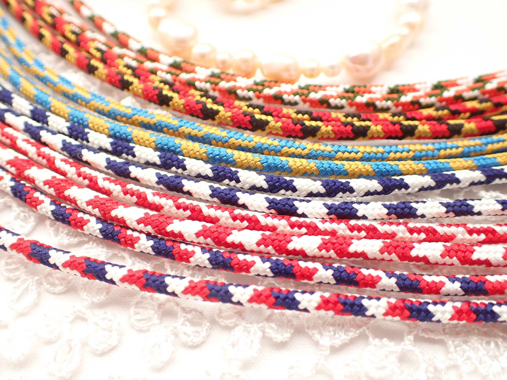 Silk Kumihimo Cord 3mm – Flag Inspired Colors – 16 Strand Braid for ...